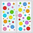 Amazon.com: Whaline 9 Sheet Smile Face Window Clings Colorful Cute ...