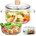 Amazon.com: Hushee 2 Pcs Cooking Glass Pot with Lid 57 oz and Serving ...
