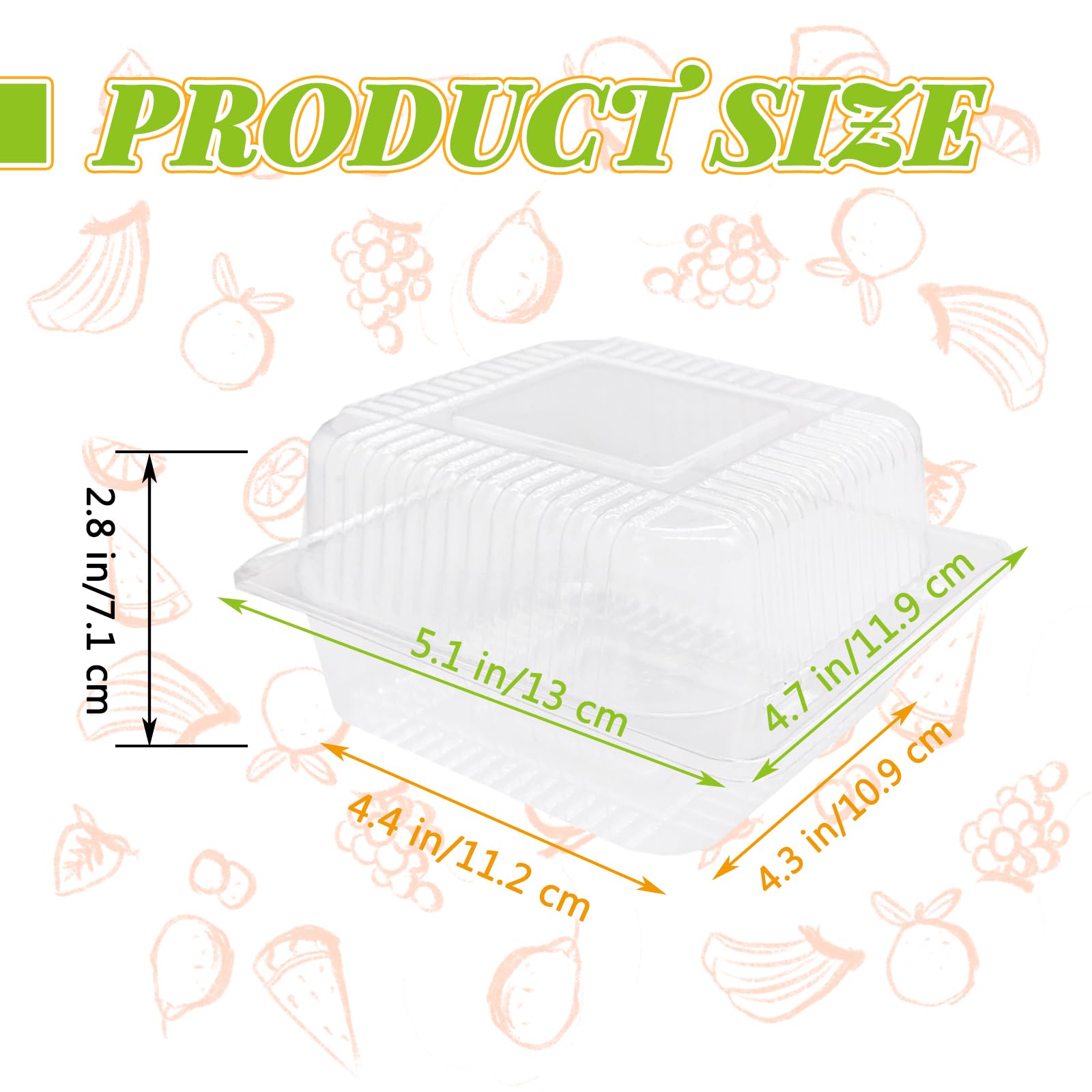 Mua OJYUDD 200 Pack Clear Plastic Square Hinged Food Container ...