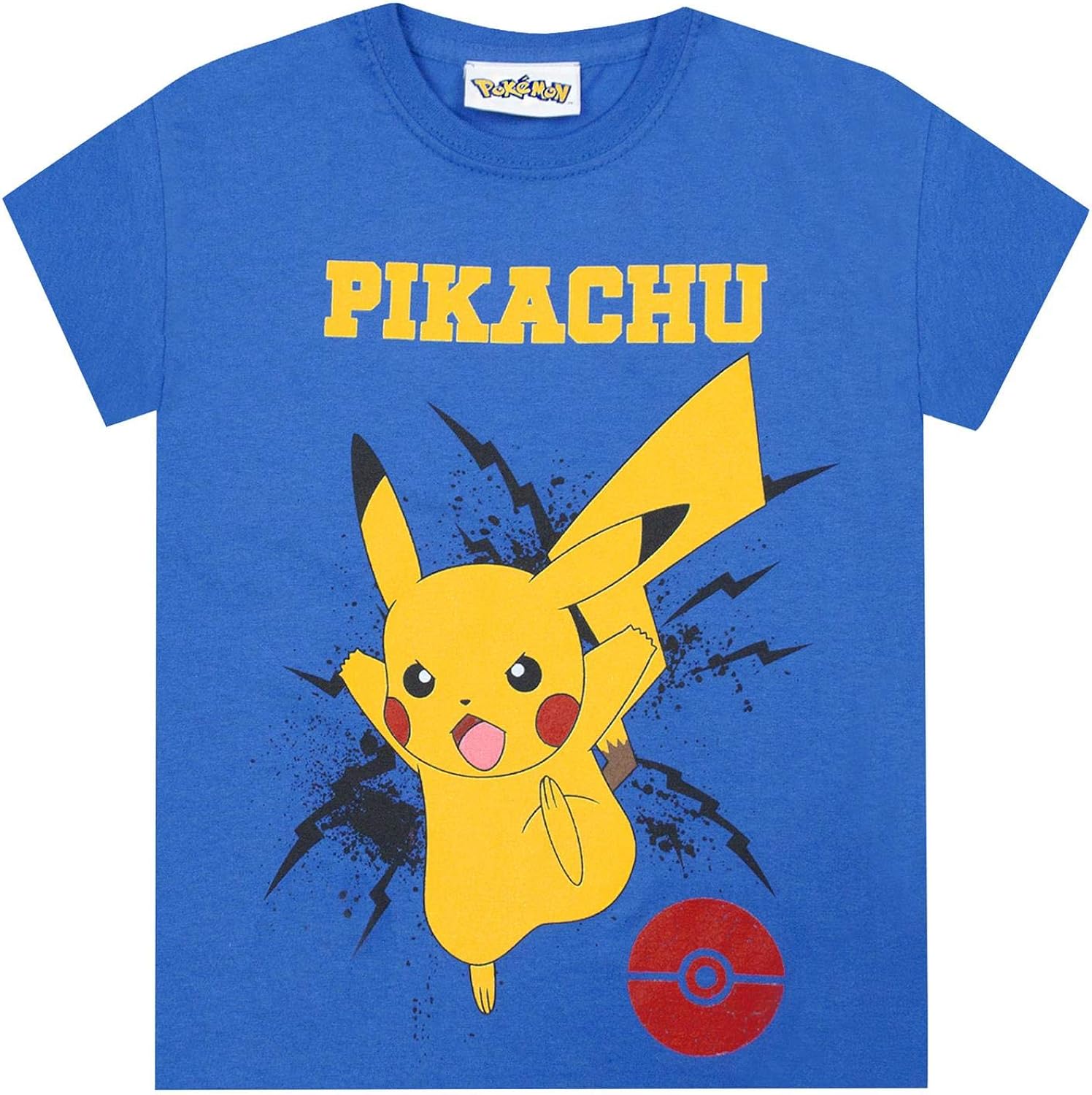 Amazon.com: Pokemon Pikachu Bolt Boy's T-Shirt, Blue, 5-6 Years: Clothing