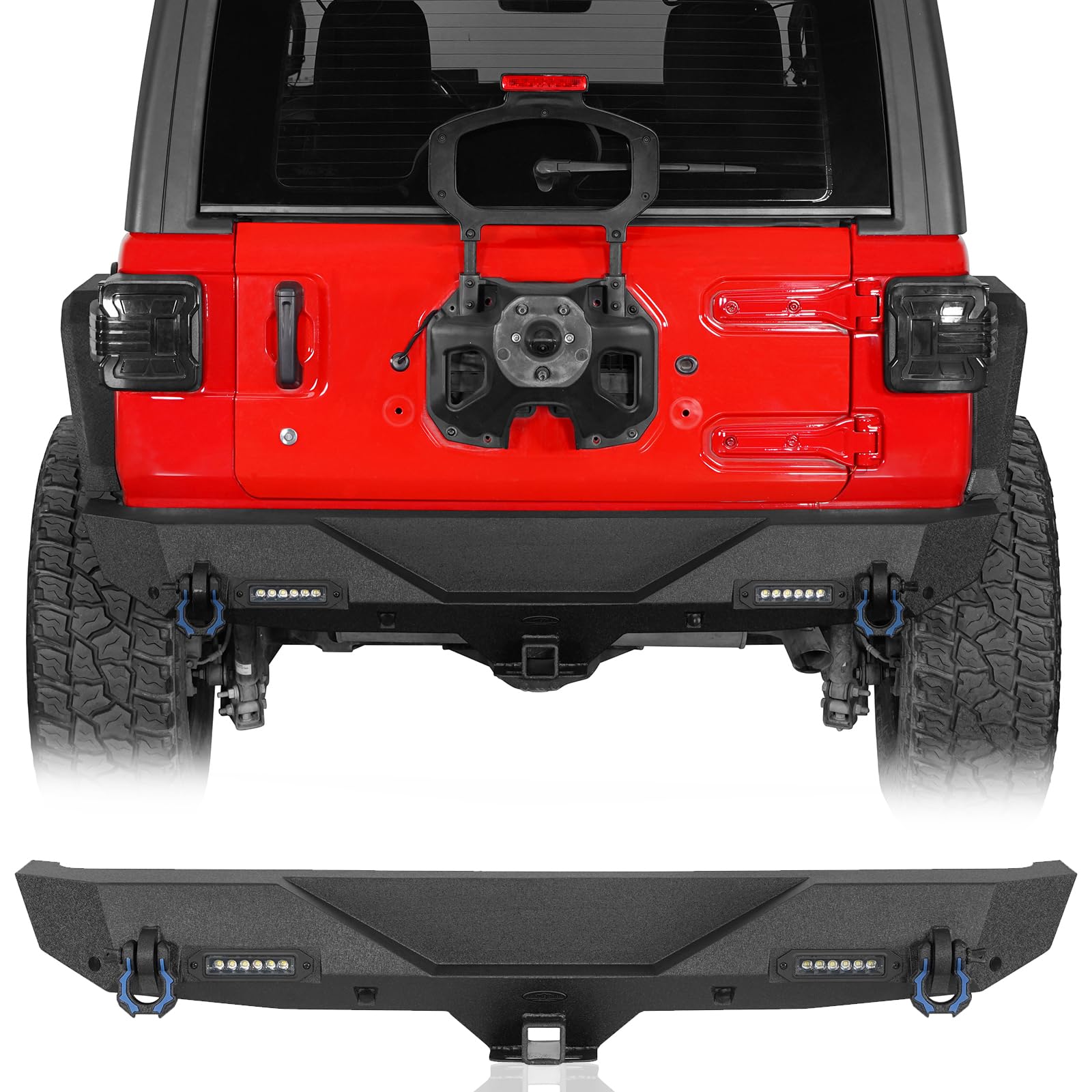 Mua Hooke Road JL Rear Bumper Offroad Steel Back Bumper w/Receiver ...