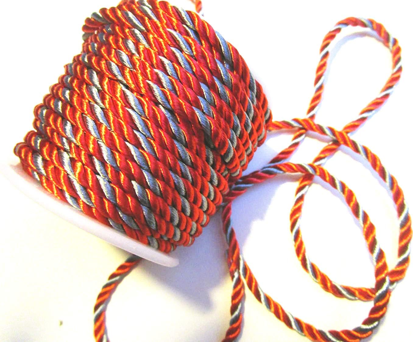 15 meters Rope roll 4mm : Red-Silver: Amazon.co.uk: Kitchen & Home