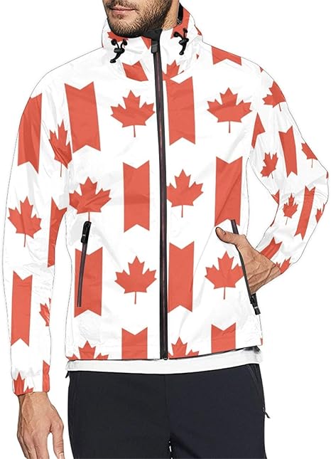 Amazon.com: Canada Flag Mens and Womens Windproof Jacket Windbreaker ...