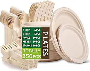 Amazon.com: Paper Plates Heavy Duty,Paper Plates Set,Dinner Plates Set ...