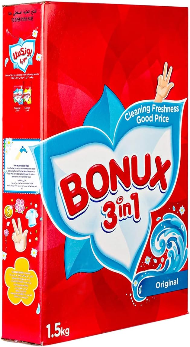 Bonux Original 3 In 1 Detergent Powder - 1.5 Kg: Buy Online at Best Price in UAE - Amazon.ae