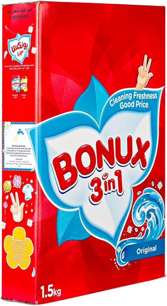 Bonux Original 3 In 1 Detergent Powder - 1.5 Kg: Buy Online at Best Price in UAE - Amazon.ae