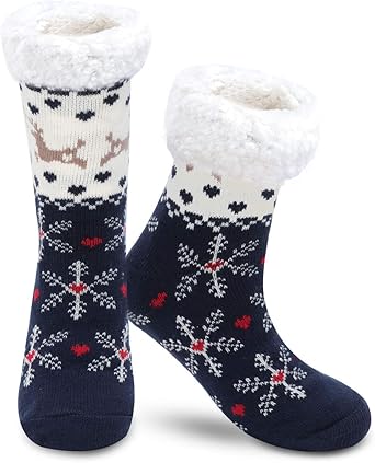 Gebell Calcetines de invierno antideslizantes con forro polar, suaves ...
