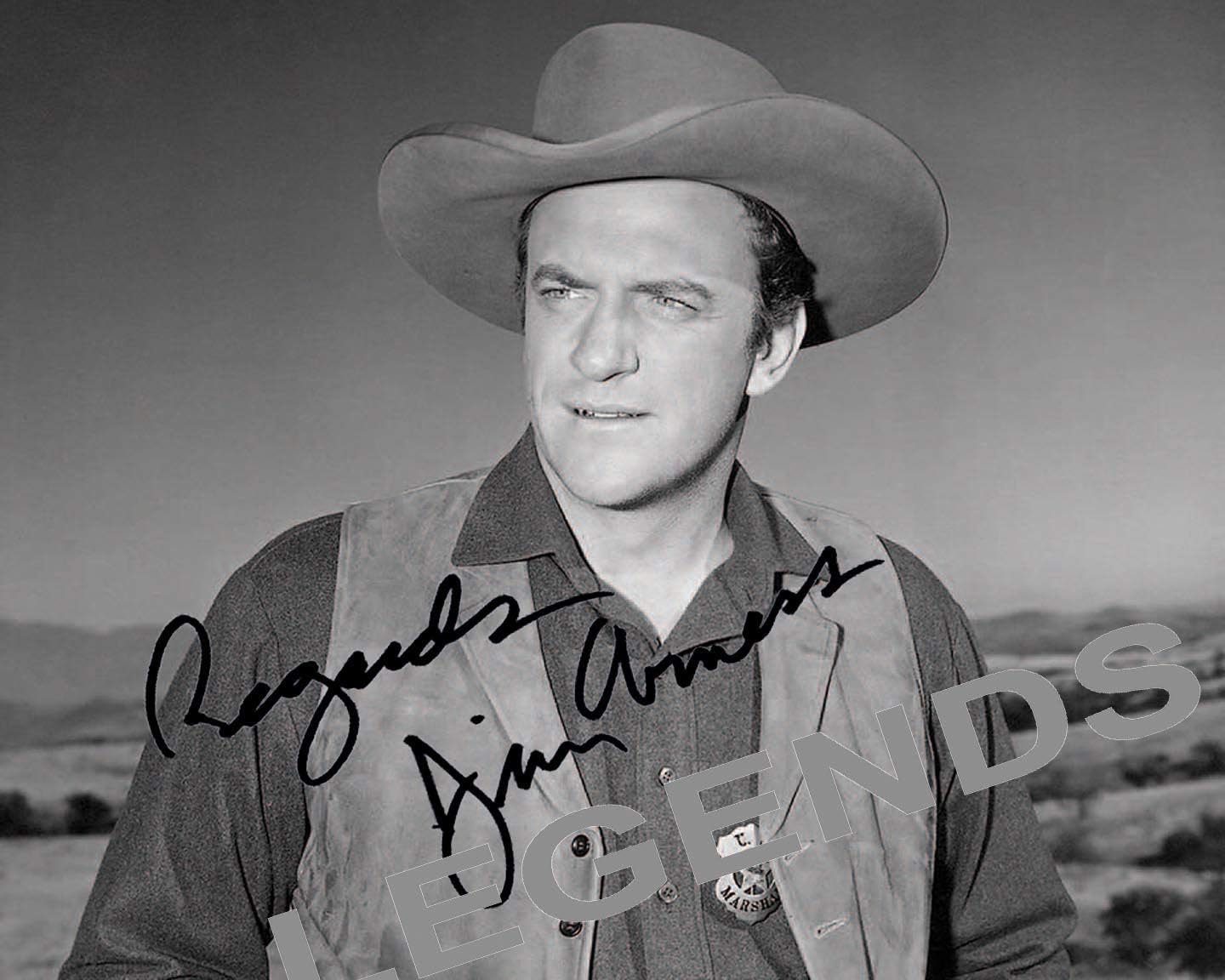Amazon.com: GUNSMOKE Jim Arness Autographed Photo Copy GUN-X01: Posters ...