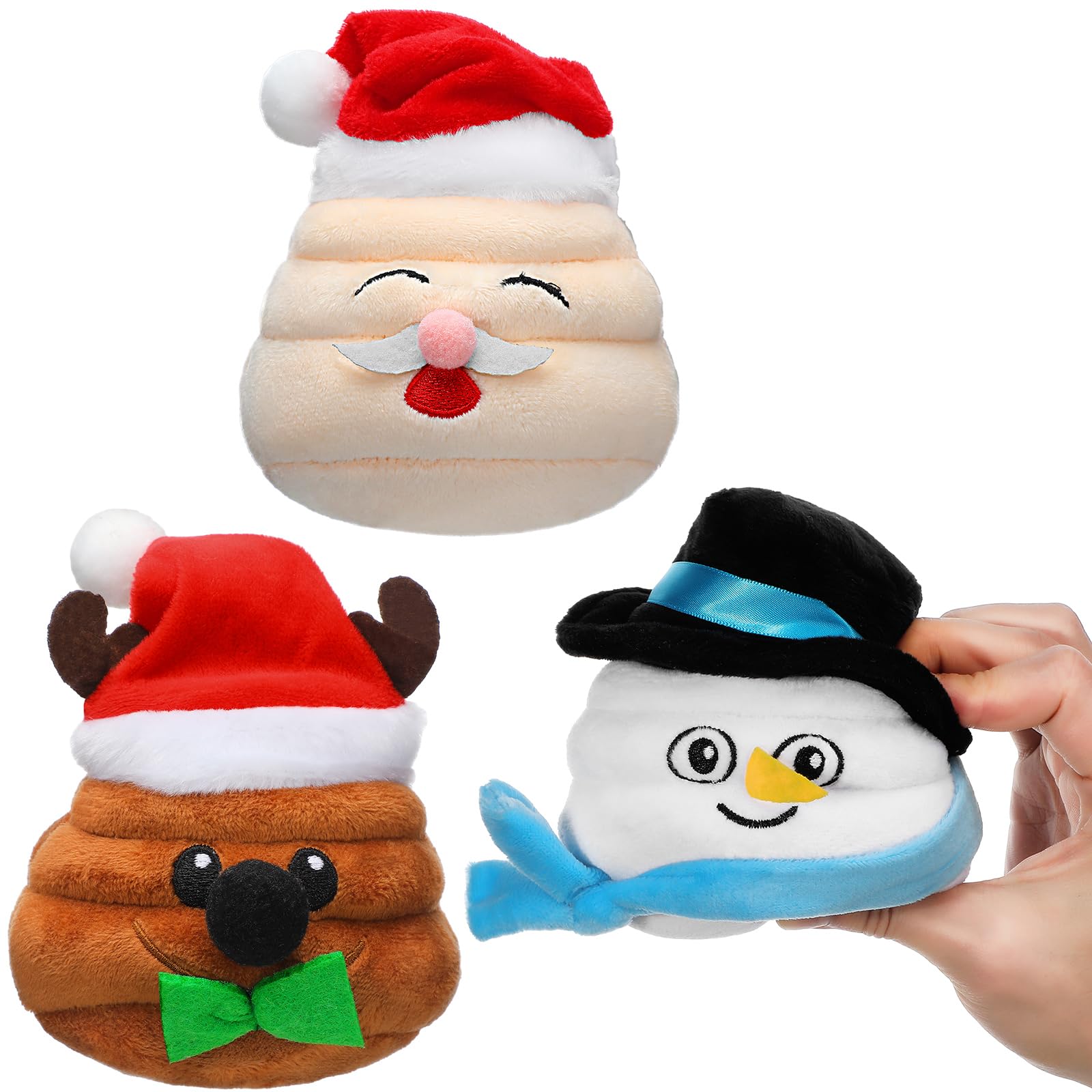 Shappy 3 Pcs Christmas Poop Farting Plush Toy Farting Santa Poop Toys ...