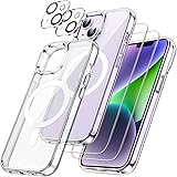 Amazon.com: JETech 5 in 1 Magnetic Case for iPhone 14 Pro Max 6.7-Inch with 2-Pack Tempered ...