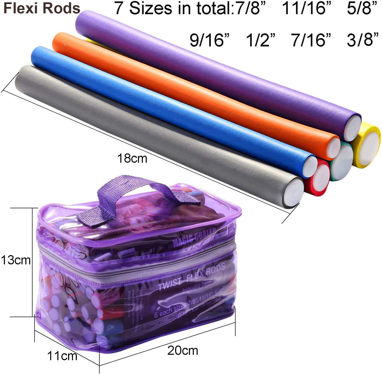 42 Pcs Foam Hair Rollers Curlers, Beautyshow Sponge Hair Curler ...