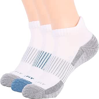 Copper Fit Unisex Copper Infused No Show Socks - 3 Pack ,White, Large/X ...