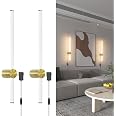 Aoceley 2-Pack Modern Plug in LED Wall Sconces Gold,18W 3000K Wall ...