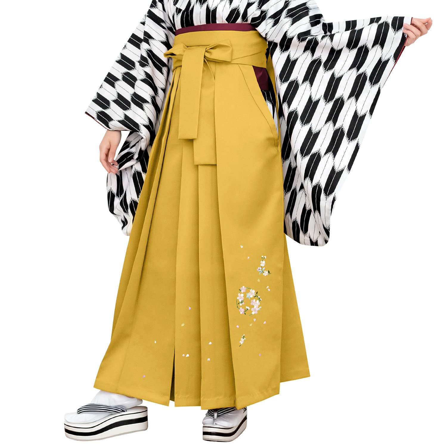 Mua Kyoetsu Graduation Ladies' Embroidered Hakama Cherry Blossom Crown ...