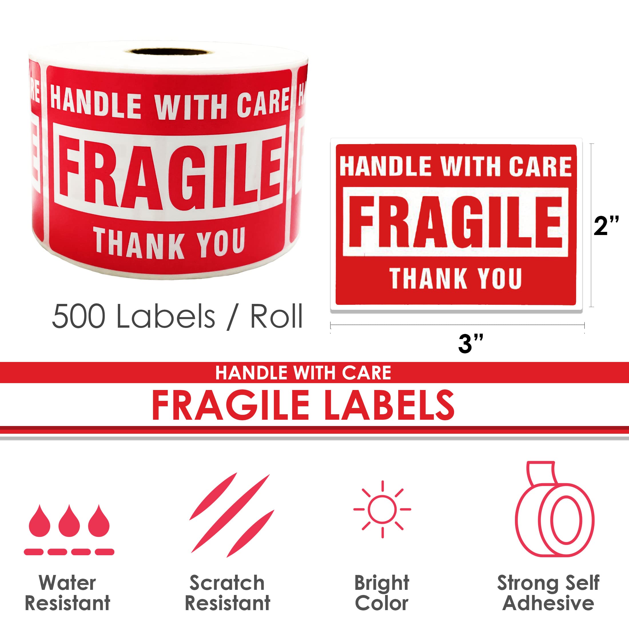 Mua Innovative Haus 1 Roll 500 Labels Handle with Care Stickers ...