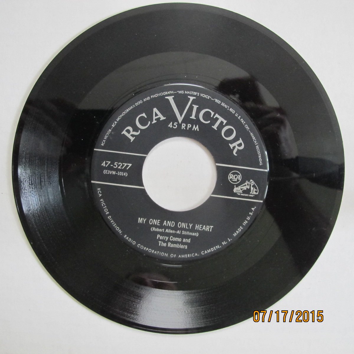 Perry Como and The Ramblers - my one and only heart 45 rpm single ...