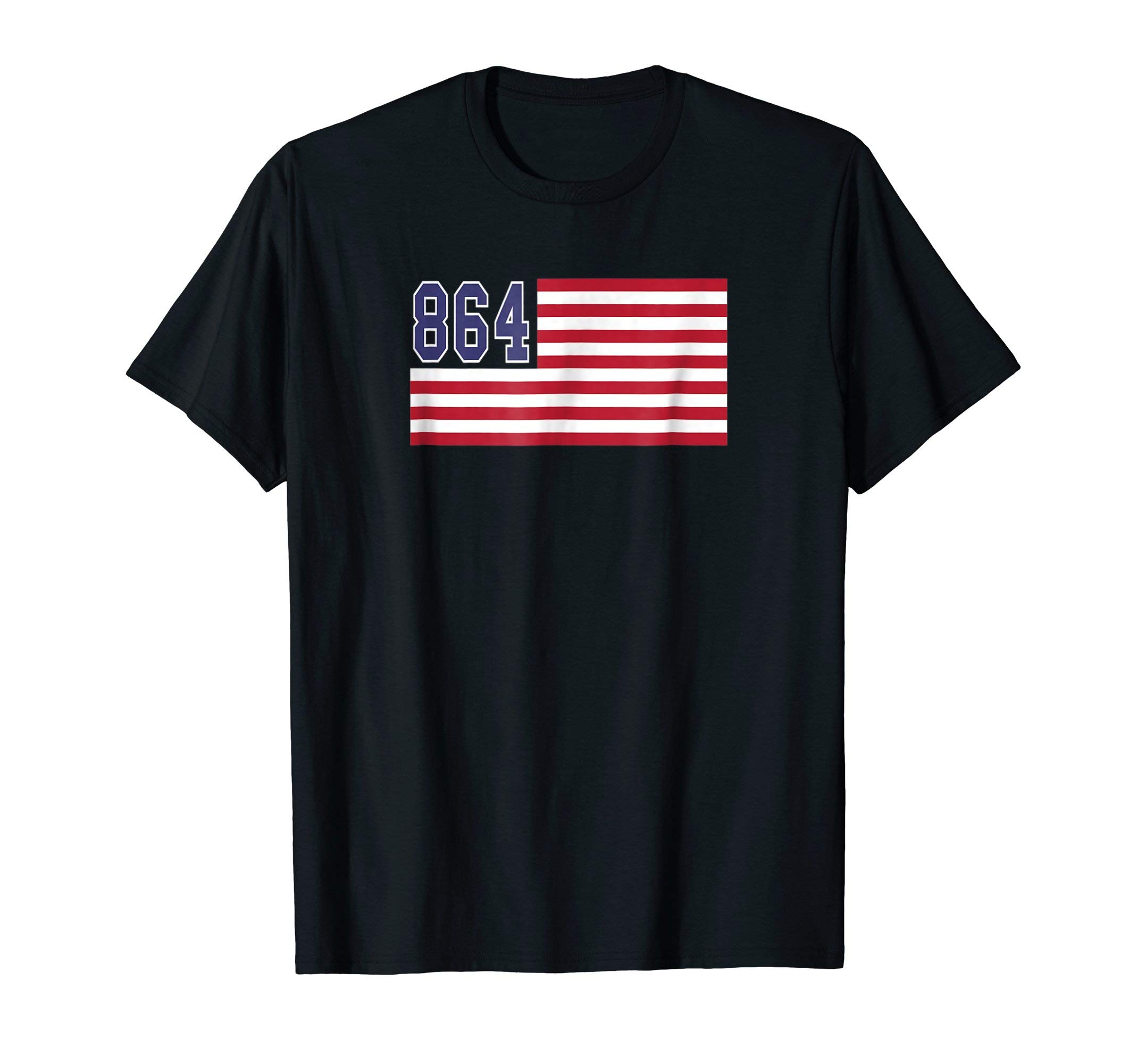 864 Area Code Hometown Pride American Flag Roots T-Shirt on Galleon ...