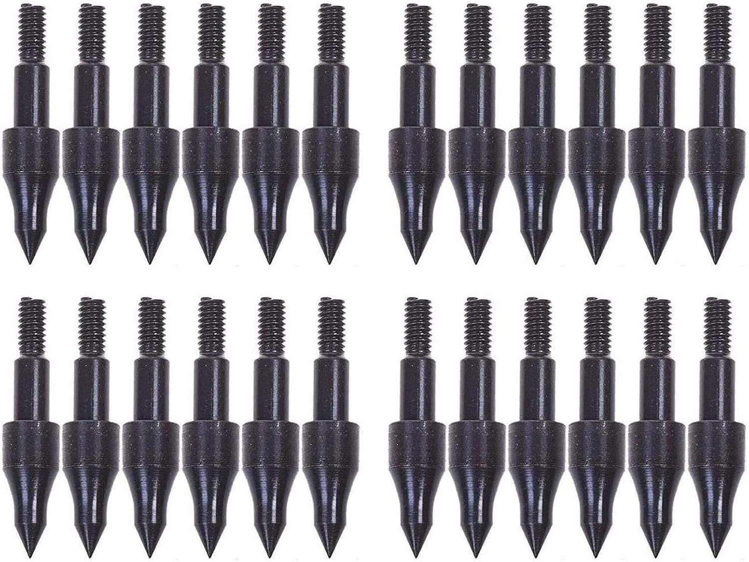 Bujingyun 24 Piece Black Screw-in Archery Bullet Points Arrow for Field ...