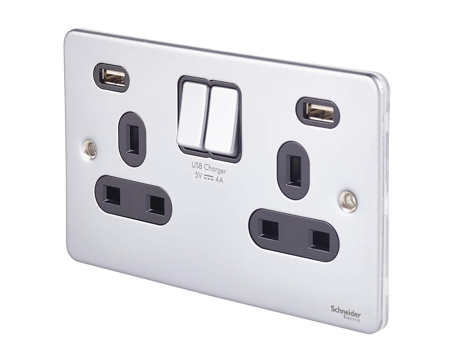 Schneider Electric Ultimate Low Profile – Switched Double Power Socket ...
