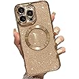 Amazon.com: aowner Magnetic Case for iPhone 14 Pro Glitter Case, Luxury Plating Cute Bling with ...