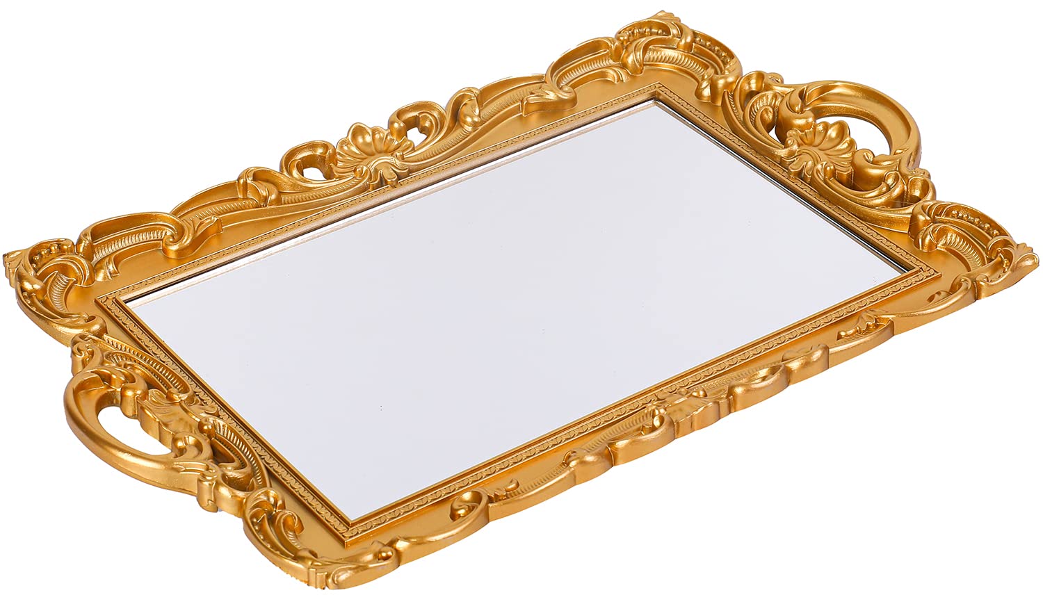 Sooyee Decorative Tray,Bathroom Tray Vanity Tray Decor, 15.3x9.8 Gold ...