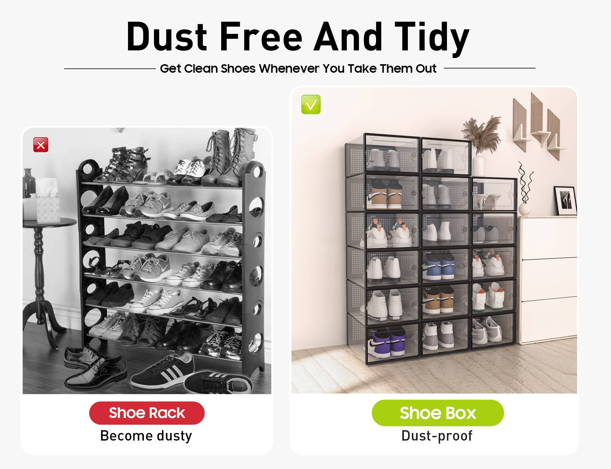 Mua Kuject X-Large Shoe Storage Boxes Organizers Clear Plastic ...
