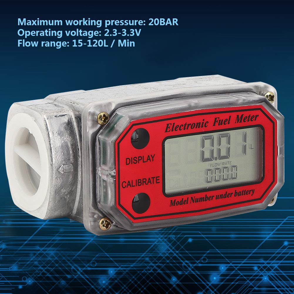 Digital Turbine Flow Meter 15-120L 1″ NPT Digital In-line Turbine Meter ...