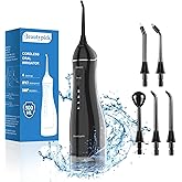 Amazon.com: COSLUS Water Dental Flosser Teeth Pick: 2 Pack 300ml Portable Cordless Oral ...