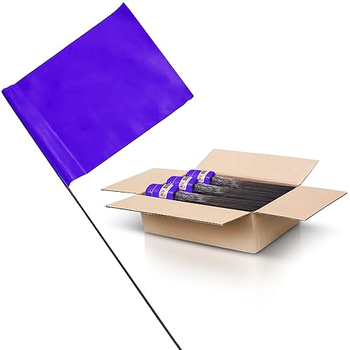 Purple Marking Flags 1000 Pack - 4x5x15 Inch Purple Flags for Outside - Markers For Lawn ...