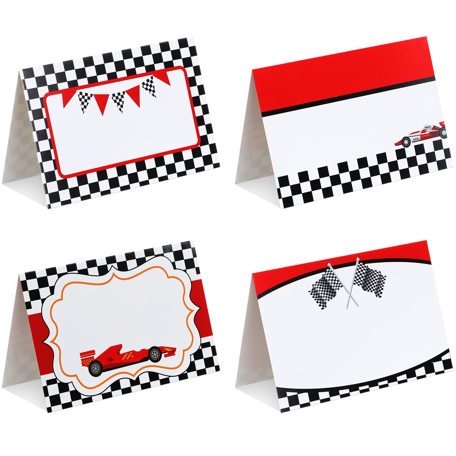 Affrolling 48 Pcs Race Car Food Labels Signs Folded Place Cards for ...