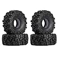 Amazon.com: 1.0 Mud Tires 64 * 25mm Soft Sticky Mud Tires for TRX4M 1/18 1/24 RC Crawler Axial ...