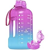 Amazon.com: AQUAFIT 1 Gallon Water Bottle With Time Marker - Straw & Chug Lid - Big Water Bottle ...