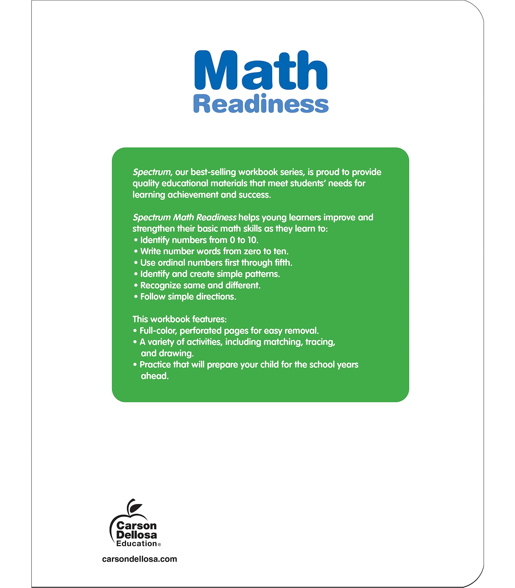 Mua Spectrum Preschool Math Workbook, Ages 4 to 6, Preschool Math ...