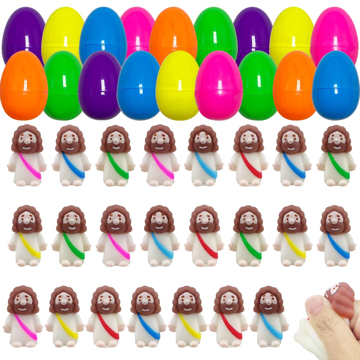 Pinkiwine 24 Pack Mini Jesus Mochi Squishy Toys in Plastic Prefilled ...