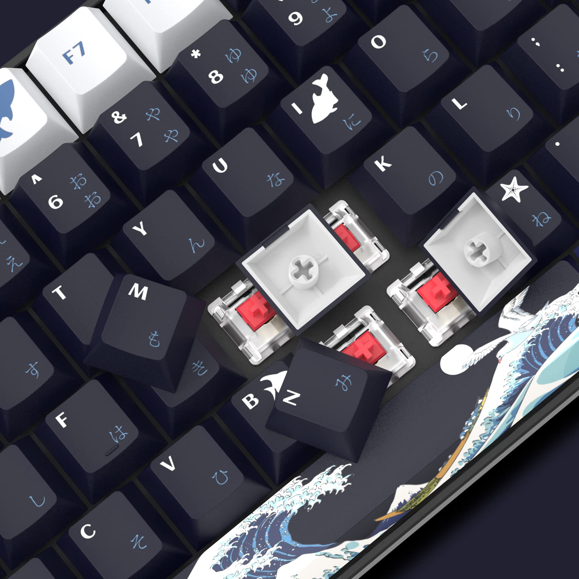 Mua XVX PBT Keycaps - 132 Keys, Great Wave Off Kanagawa Japanese ...