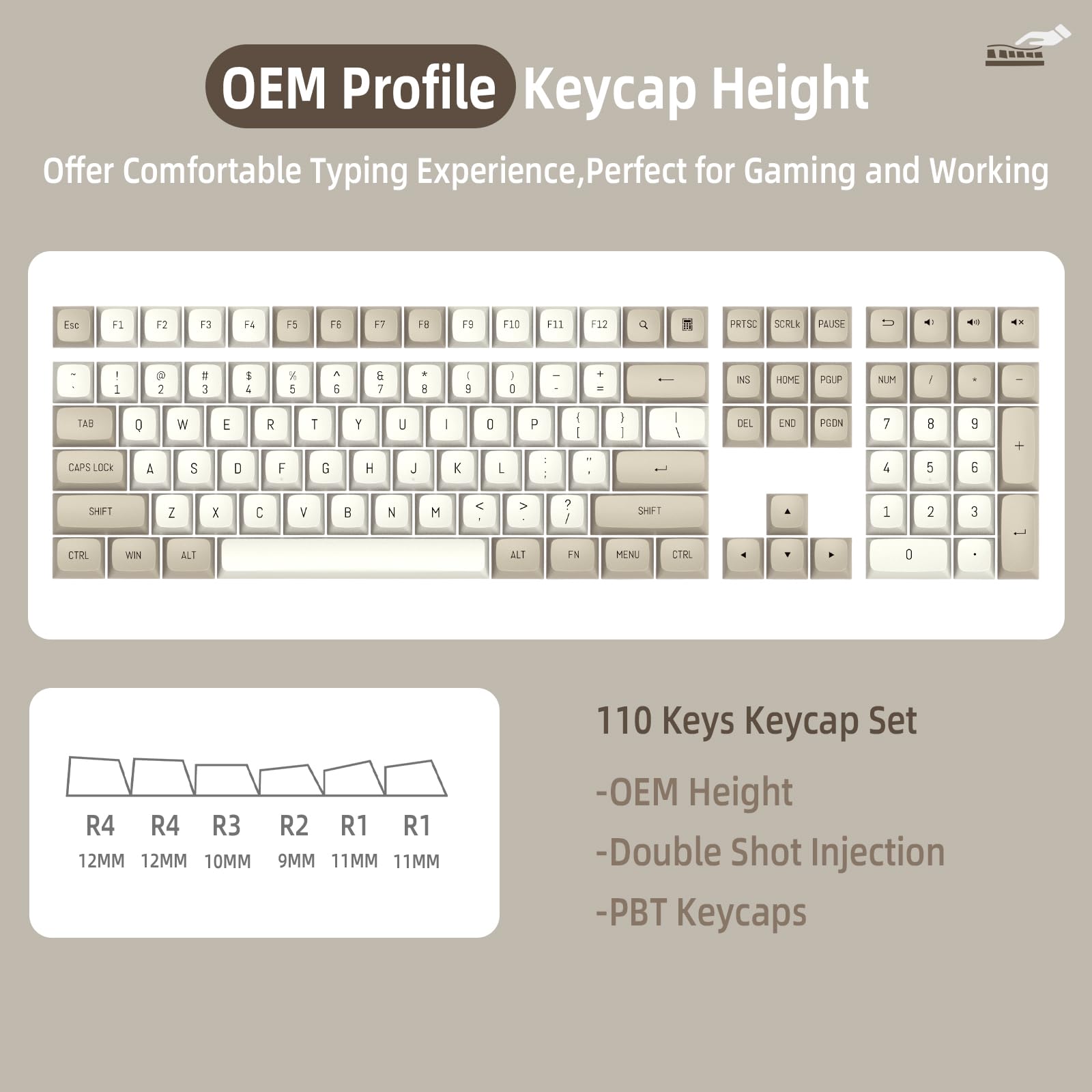 Mua 110 Key Custom PBT Keycap Set Double Shot OEM Profile for 61/68/87 ...