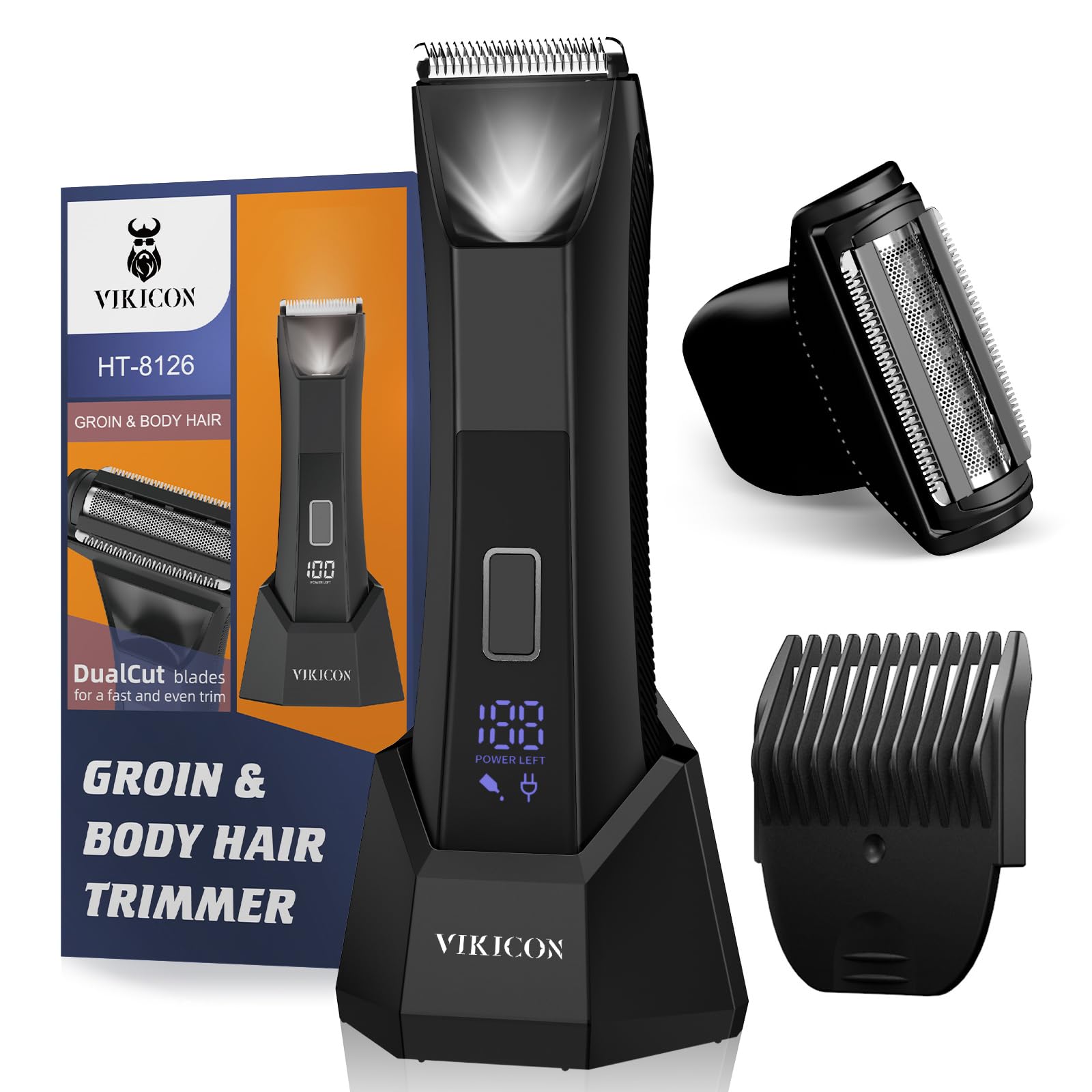 VIKICON 2-in-1 Manscape Body Trimmer&Shavers for Men, Ball Shaver w ...
