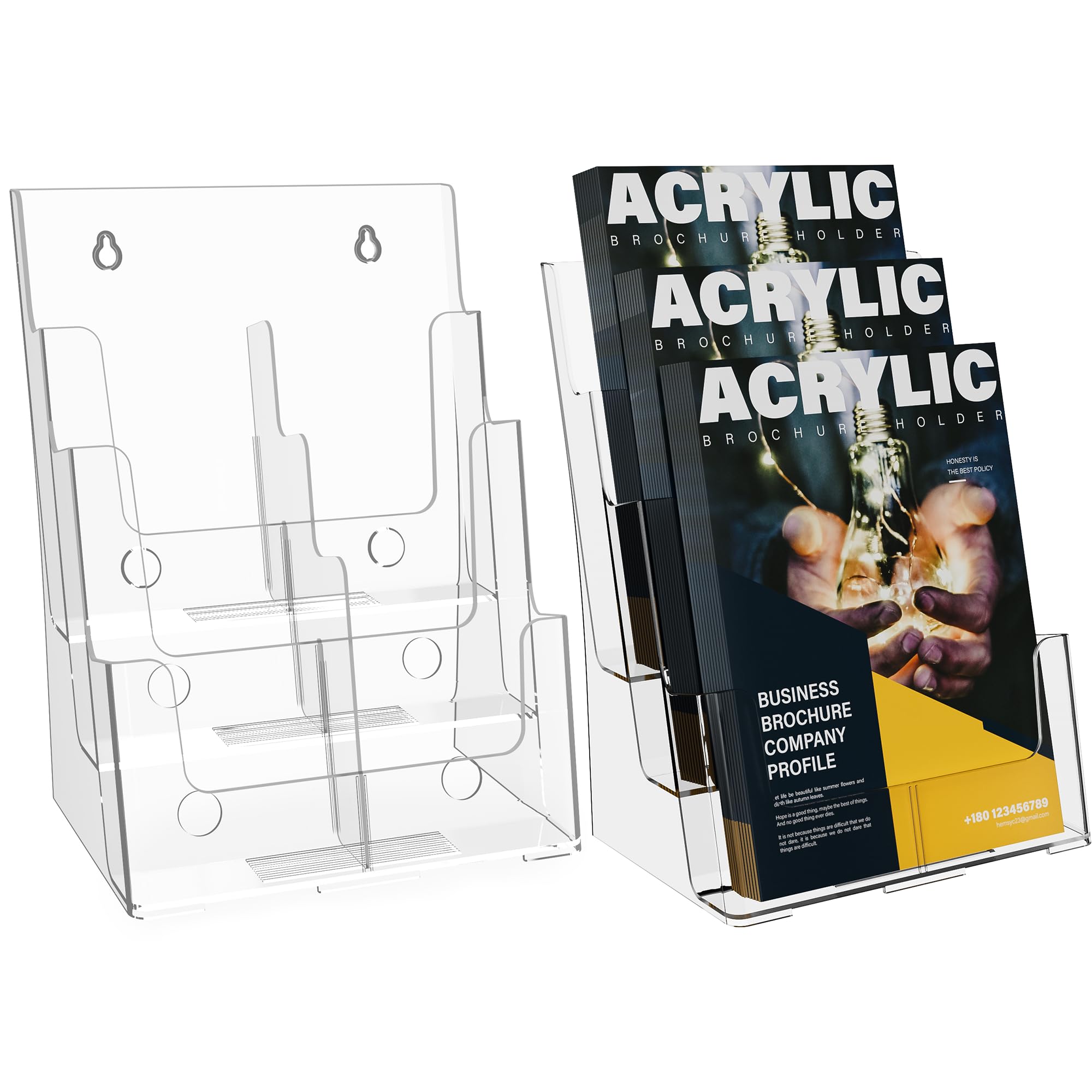 Hemsyc Brochure Holder 3 Tier 8.5 x 11 Brochure Display Stand with ...