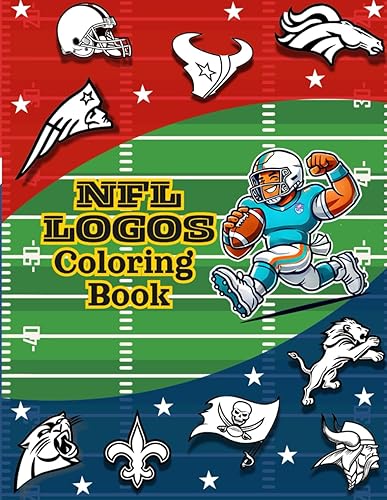 NFL LOGOS Coloring Book: 32 American Football Team logos with Fun facts ...