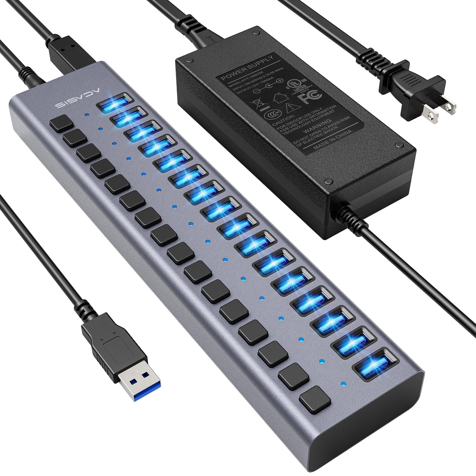 Mua Powered USB Hub - ACASIS 16 Ports 90W USB 3.0 Data Port, Aluminum ...