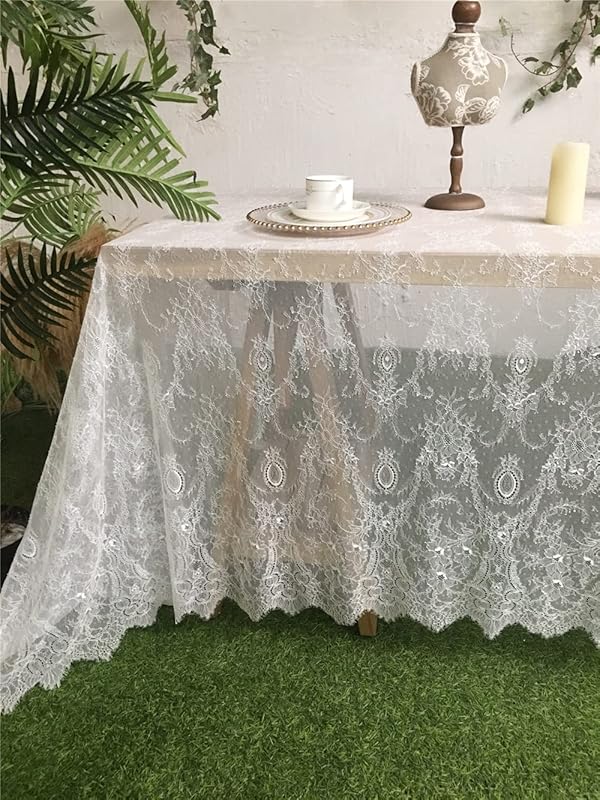 MHUIFZHI Retro Lace Tablecloth Lace Table Cover 120 Inch Length Soft ...