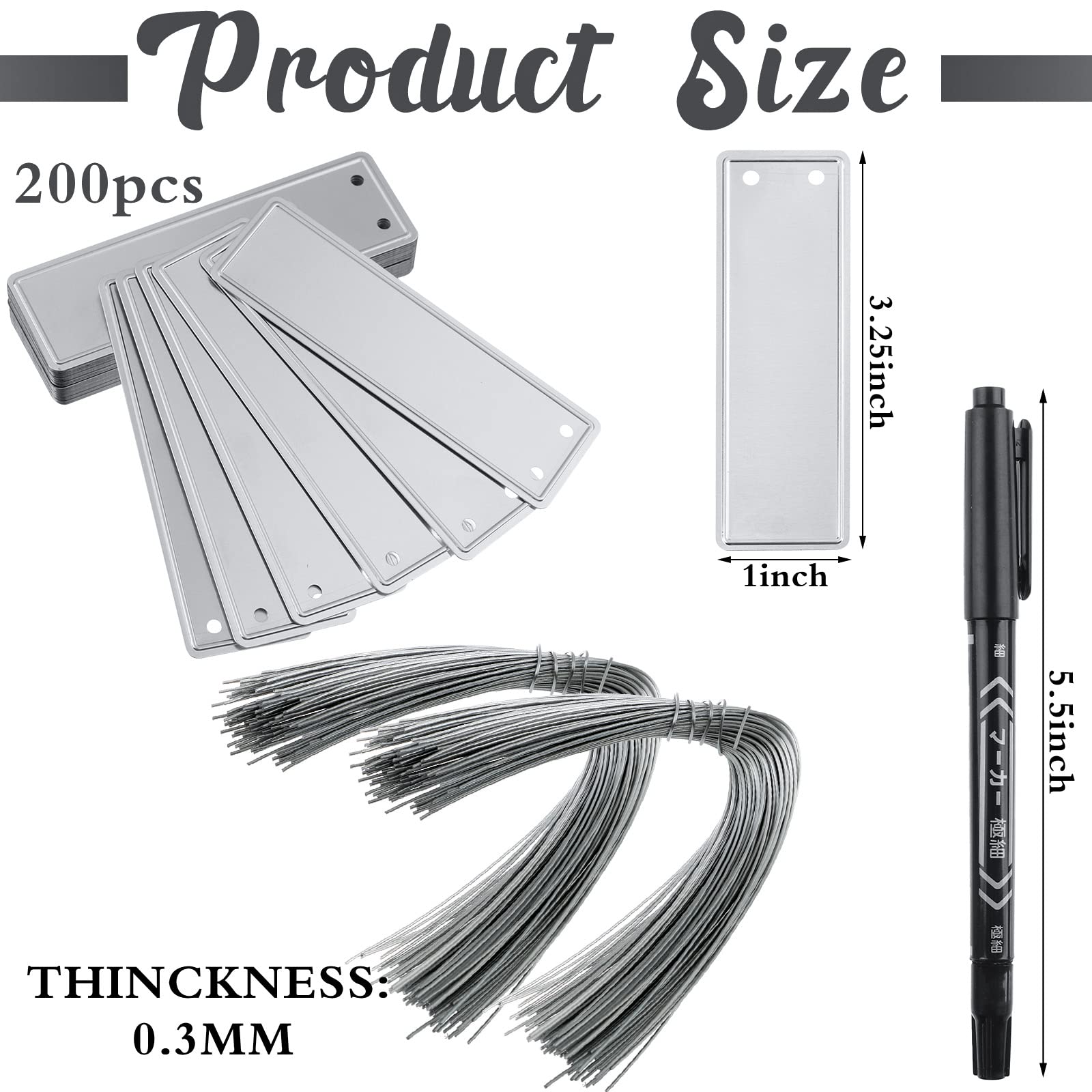 Mua 200 Aluminum Plant Tags with 200 Metal Wires Double Sided Write On ...