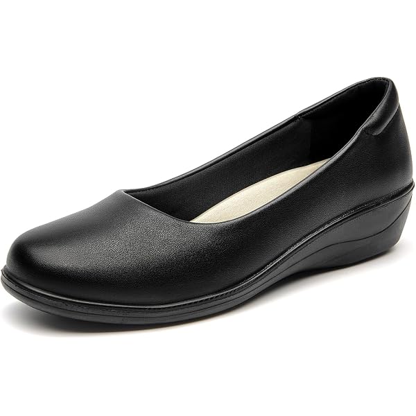 Womens Ladies Low Wedge Heel Casual Comfort Office Work Wedge Shoes