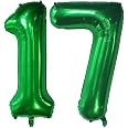 Amazon.com: Number 17 Dark Green Balloons 40 Inch Giant Green 17 Numer ...