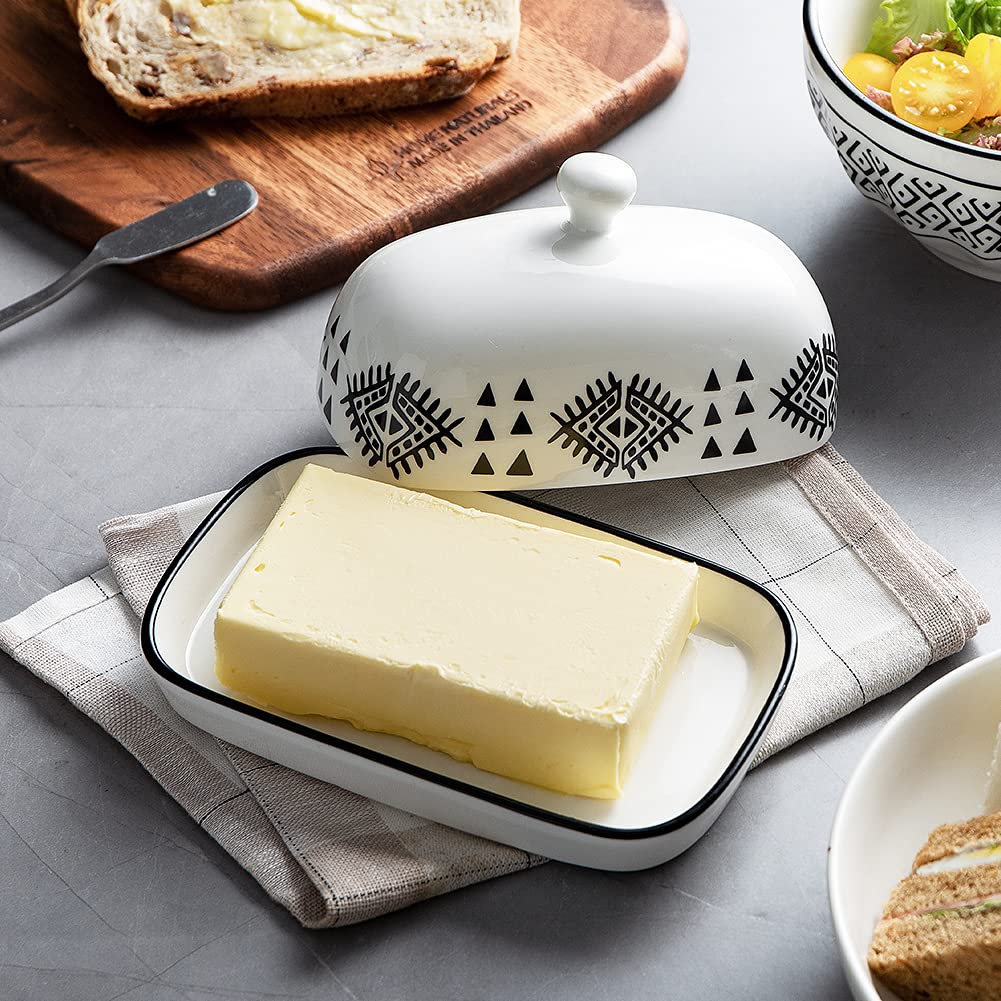 Mua Sweejar Porcelain Butter Crock Keeper, French Butter Dish Keeps the ...