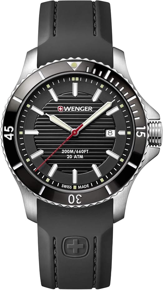 Wenger Herren Seaforce - Swiss Made Analog Quarz Edelstahl/Gummi Uhr 01 ...