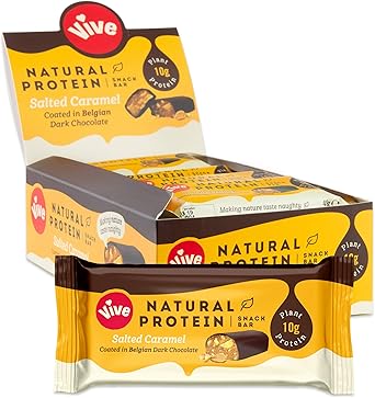 Vive Natural Protein Snack Bar, Dark Chocolate Coated, 10g Plant ...