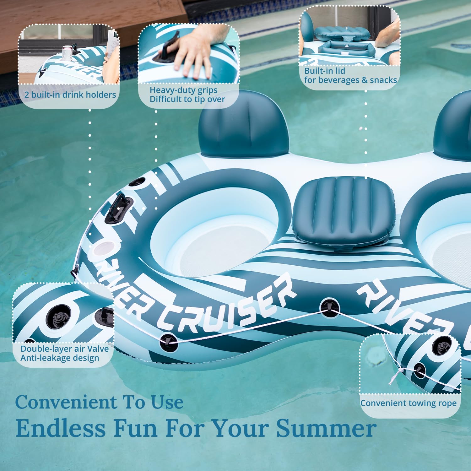 Mua 2025 Upgrade River Tube Floats for Adults Heavy Duty Pool Floats ...