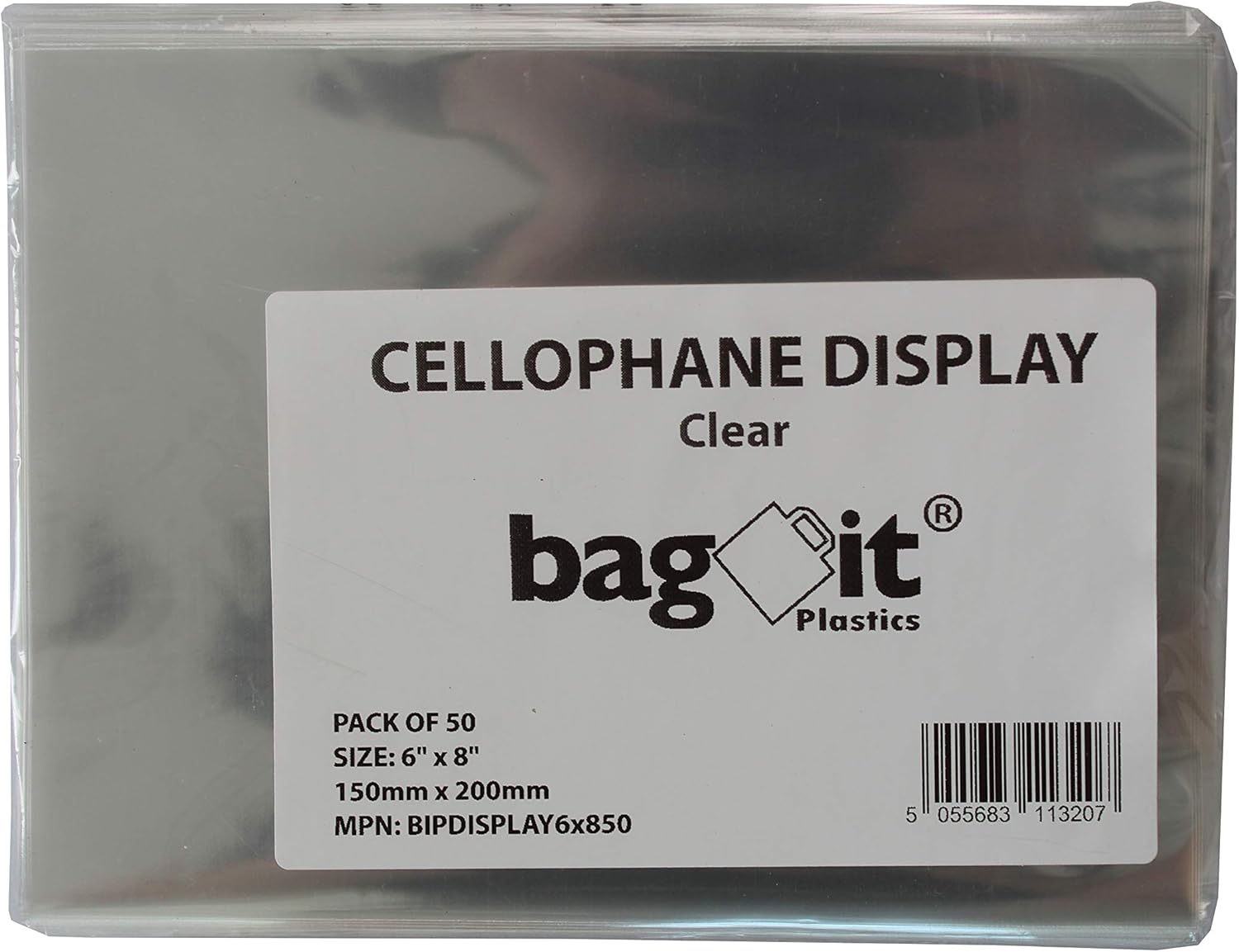 bag it Plastics Crystal Clear Cellophane Sweet Cello Display Bags 6″ x ...