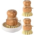 Amazon.com: Bamboo Dish Scrub Brushes by Subekyu, Kitchen Wooden ...